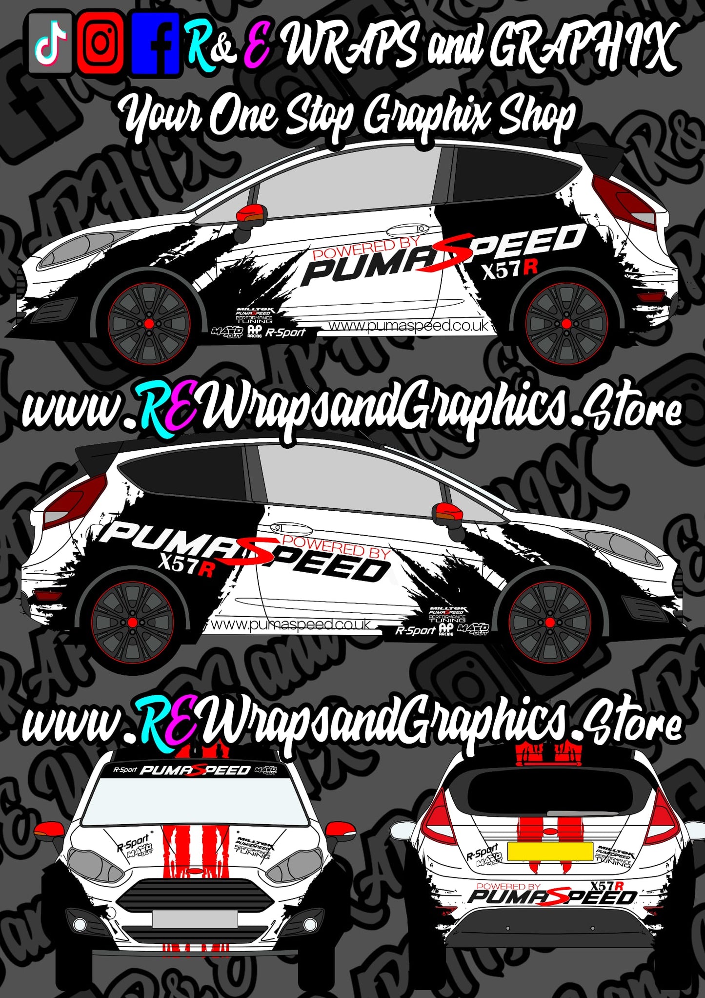 Ford Fiesta PumaSpeed Graphic Kit – R&E Wraps and Graphics LTD