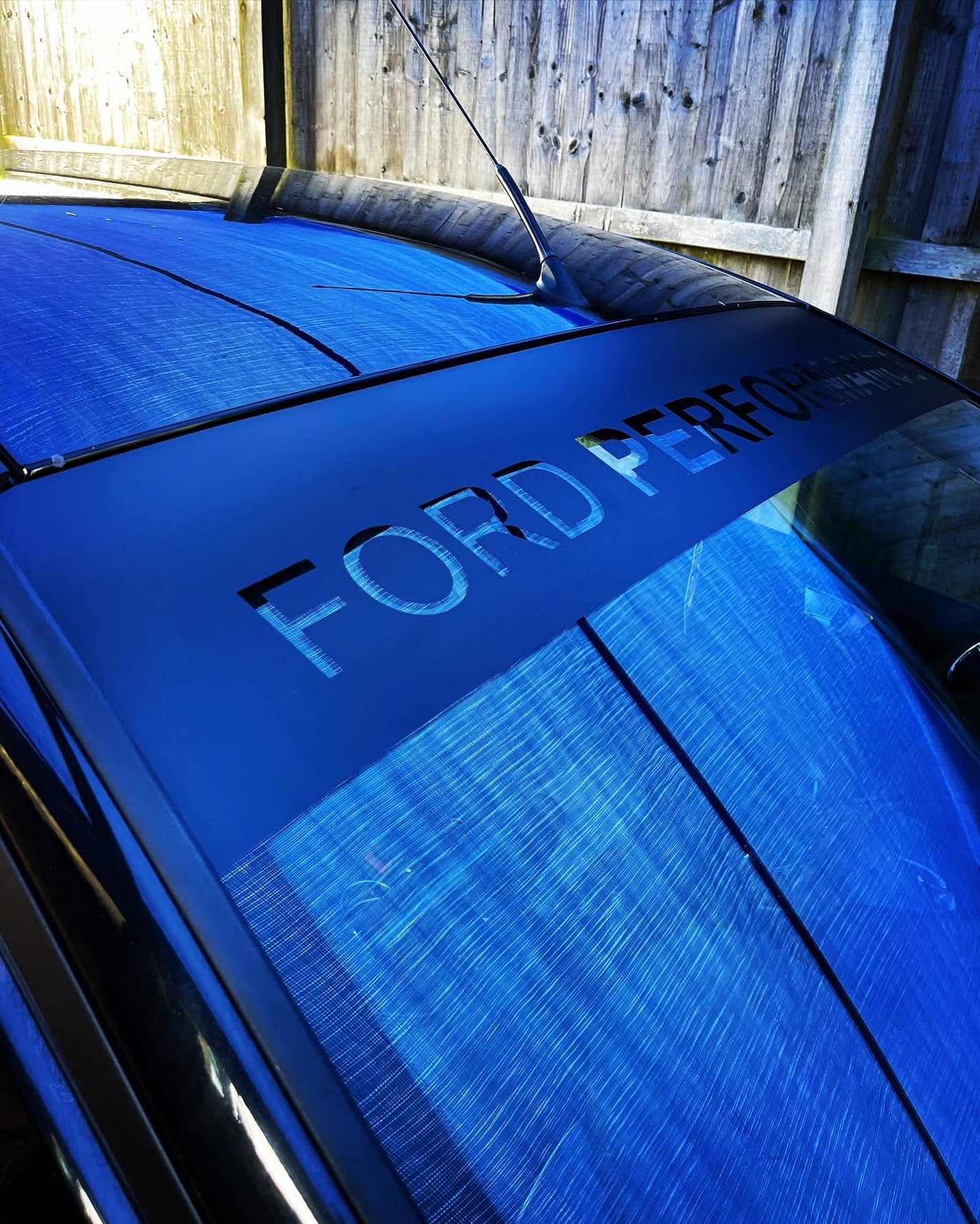 Ford performance Cut Out Sunstrip – R&E Wraps and Graphics LTD