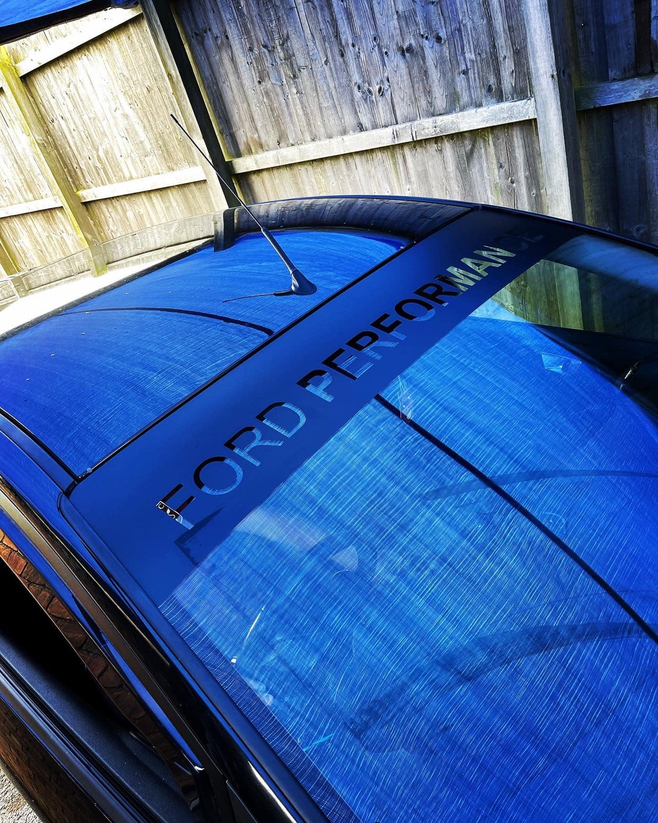 Ford performance Cut Out Sunstrip – R&E Wraps and Graphics LTD